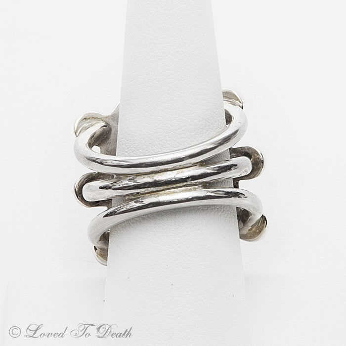 Rainbow Obsidian Claw Sterling Ring – Loved To Death